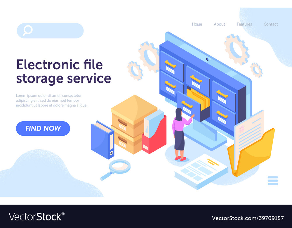 File storage concept Royalty Free Vector Image