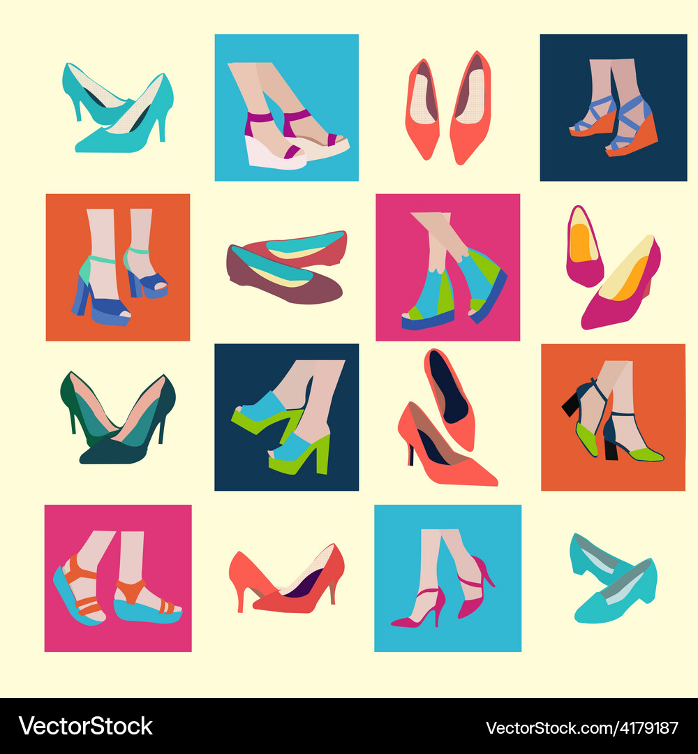 Flat shoes spring and summer shoes Royalty Free Vector Image