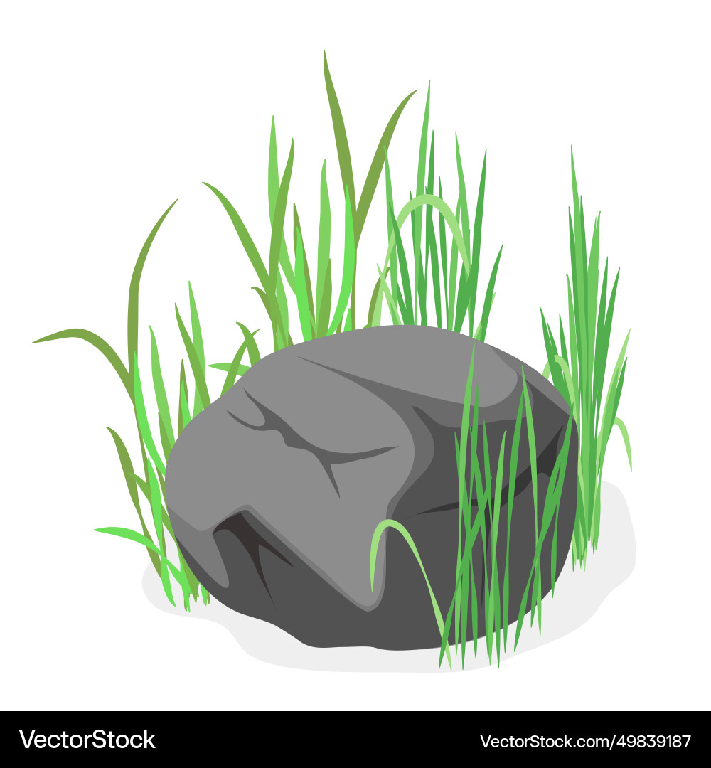 Ground stone with grass Royalty Free Vector Image