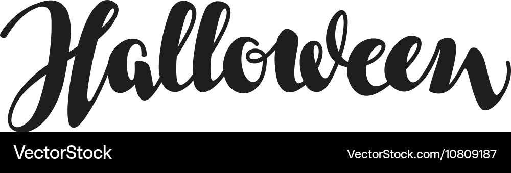Halloween inscription calligraphy hand drawn Vector Image