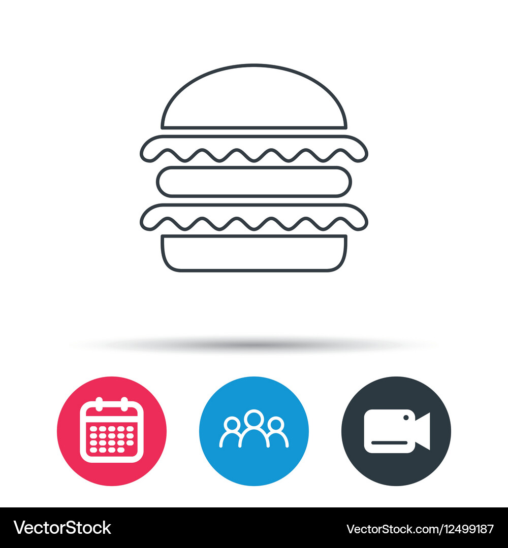 Hamburger icon fast food sign Royalty Free Vector Image
