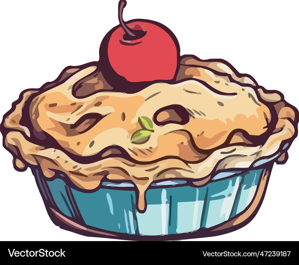 Homemade cake with berry decoration Royalty Free Vector