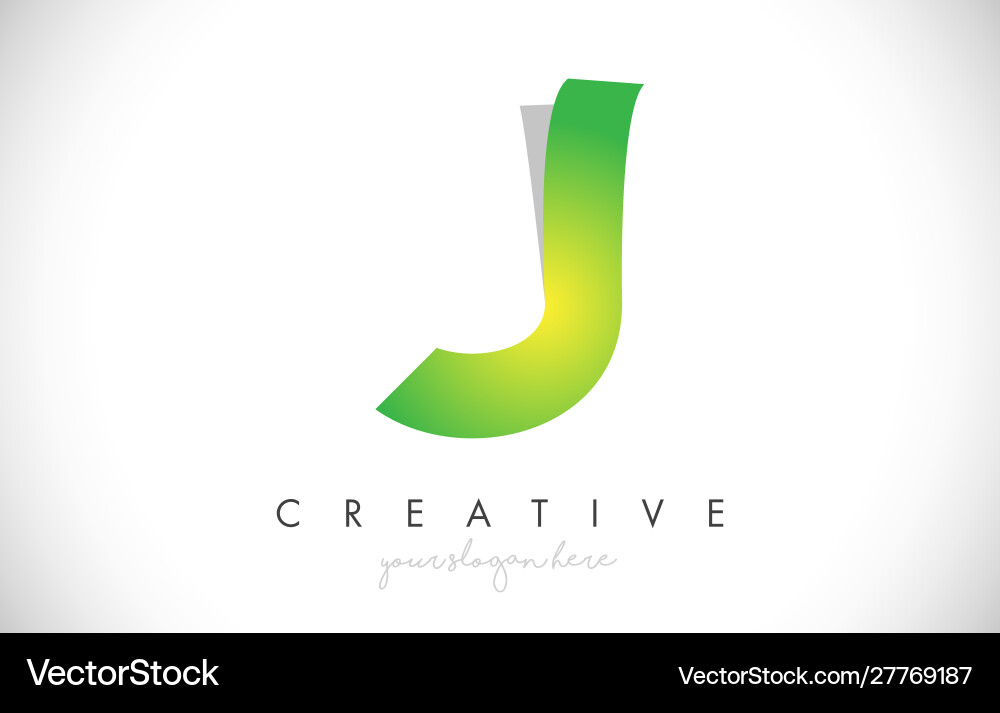 J letter design icon with paper cut logo Vector Image