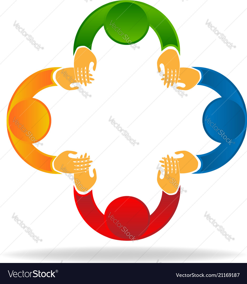Logo social media teamwork holding hands Vector Image Logo social media teamwork holding hands Vector Image