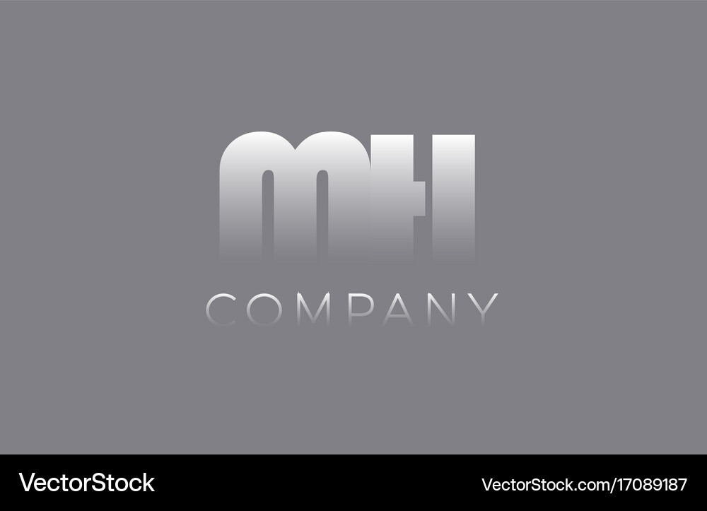 Mh m h pastel blue letter combination logo icon Vector Image