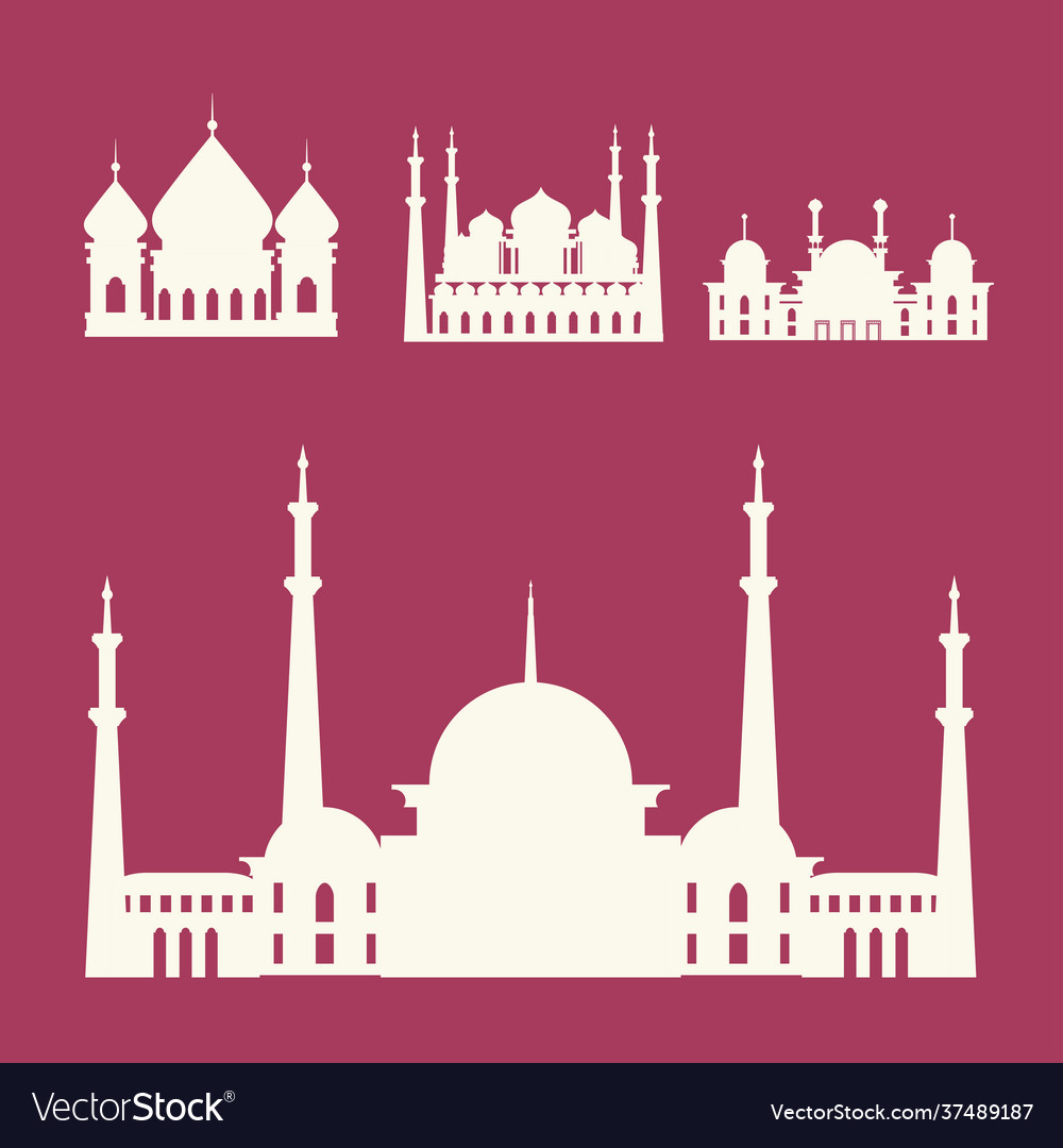 Mosques icon set Royalty Free Vector Image - VectorStock