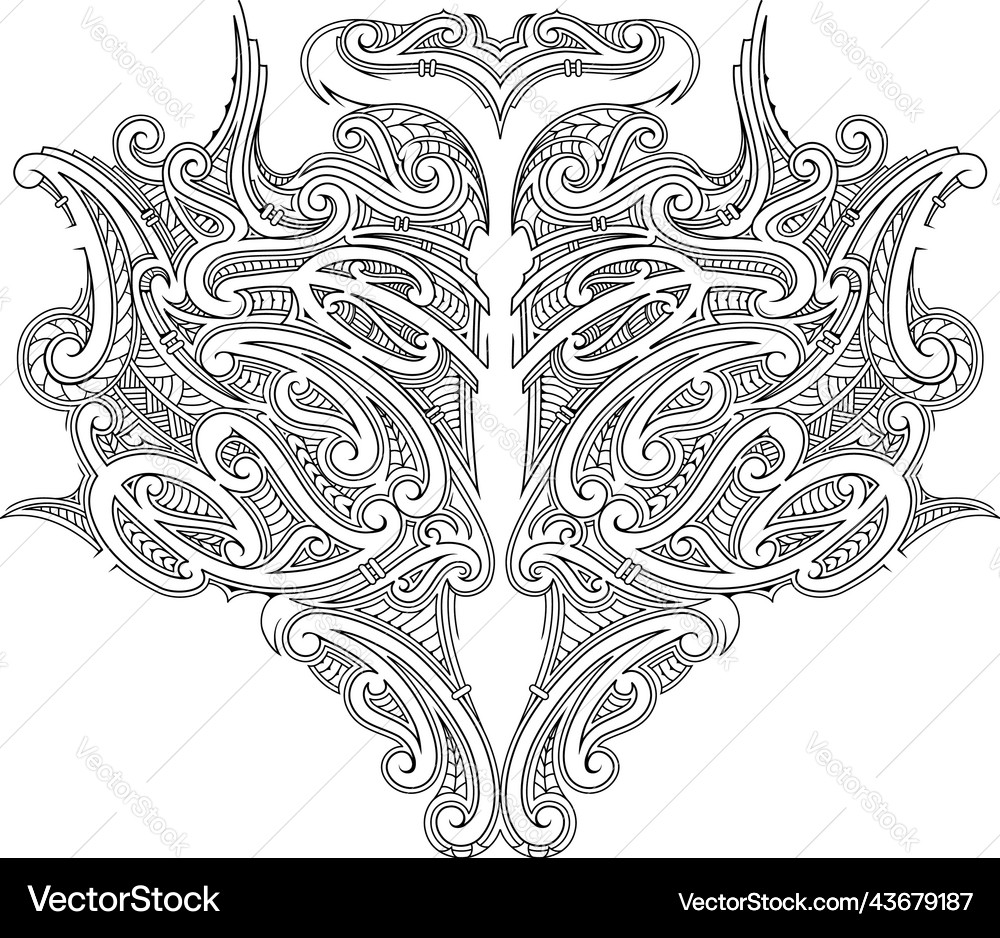 Polynesian tribal art tattoo Royalty Free Vector Image