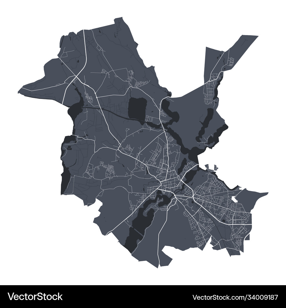 Potsdam map detailed city poster Royalty Free Vector Image