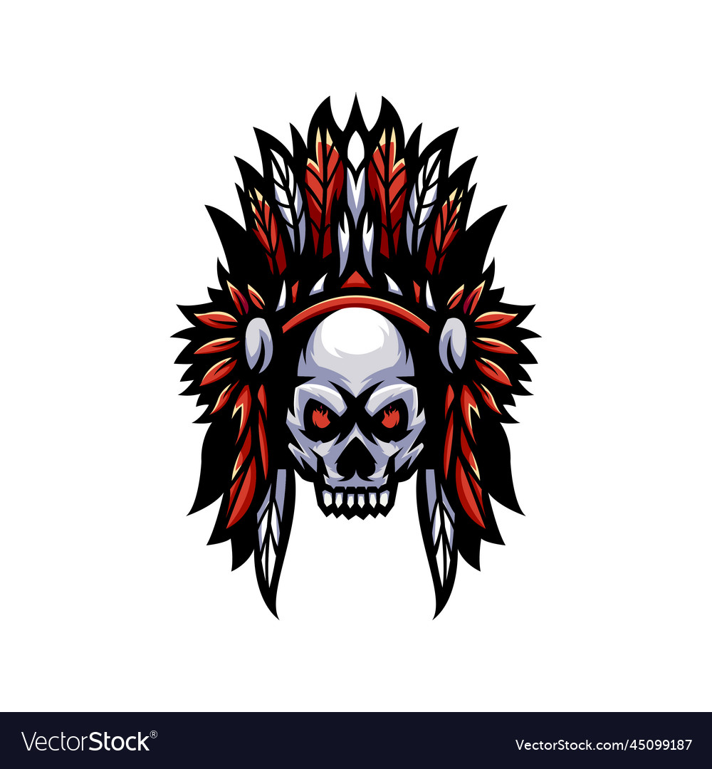 Skull apache mascot Royalty Free Vector Image - VectorStock