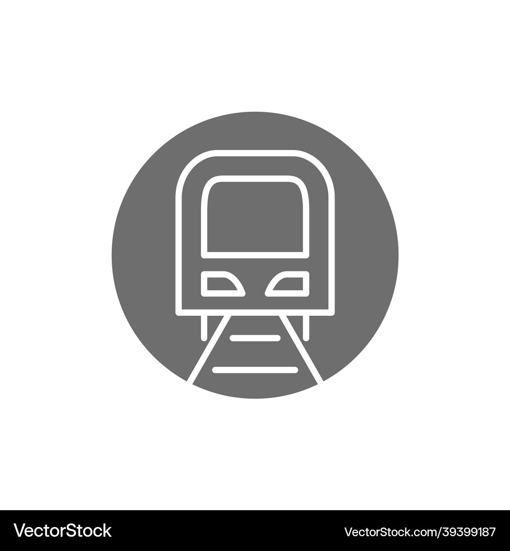 Tunnel with train sign metro subway railway Vector Image