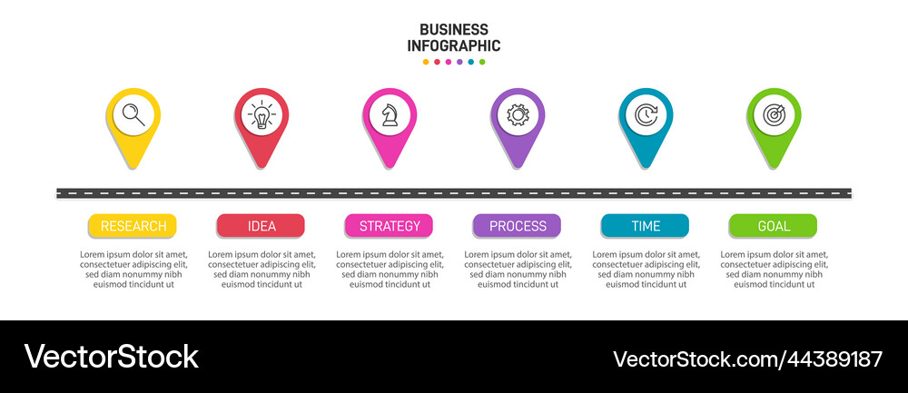 Vertical infographic design with icons and 6 Vector Image