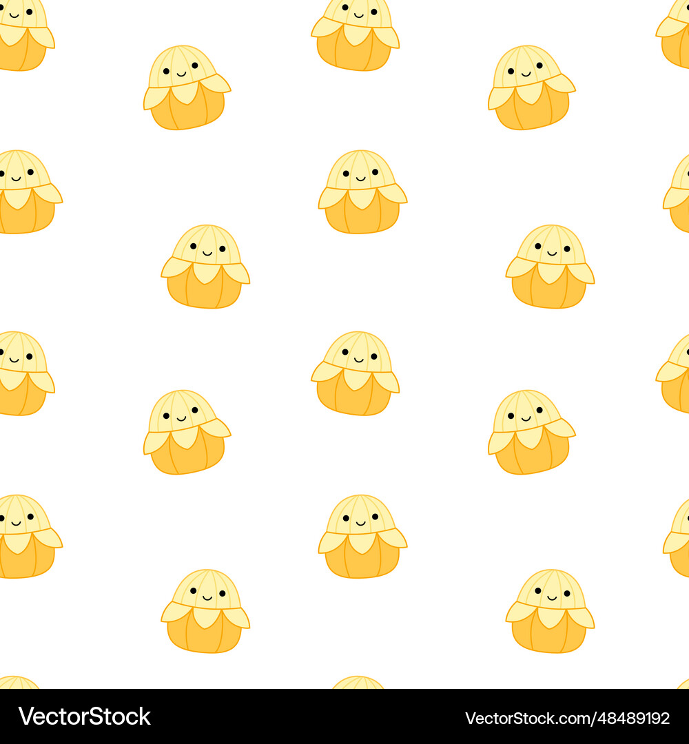 Banana seamless pattern squishmallow Royalty Free Vector