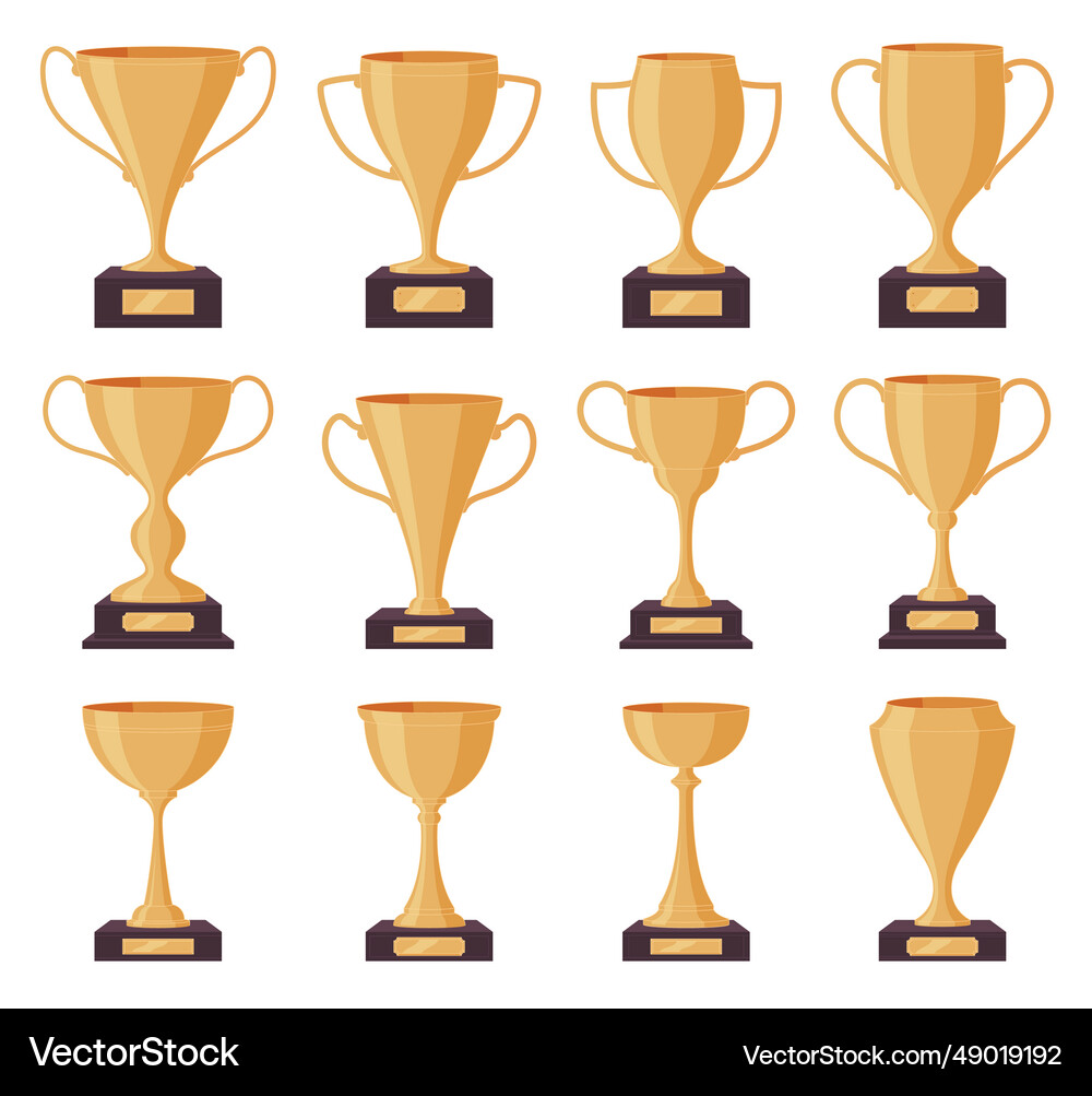 Cups for competitions sports winners Royalty Free Vector
