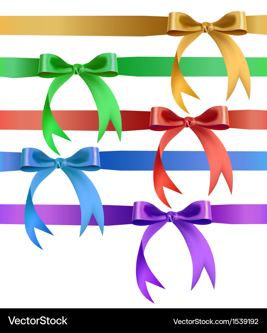 Decorative bow in various colors Royalty Free Vector Image
