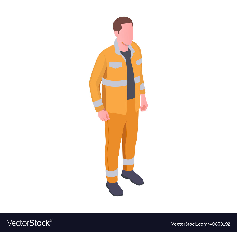 Emergency worker isometric composition Royalty Free Vector