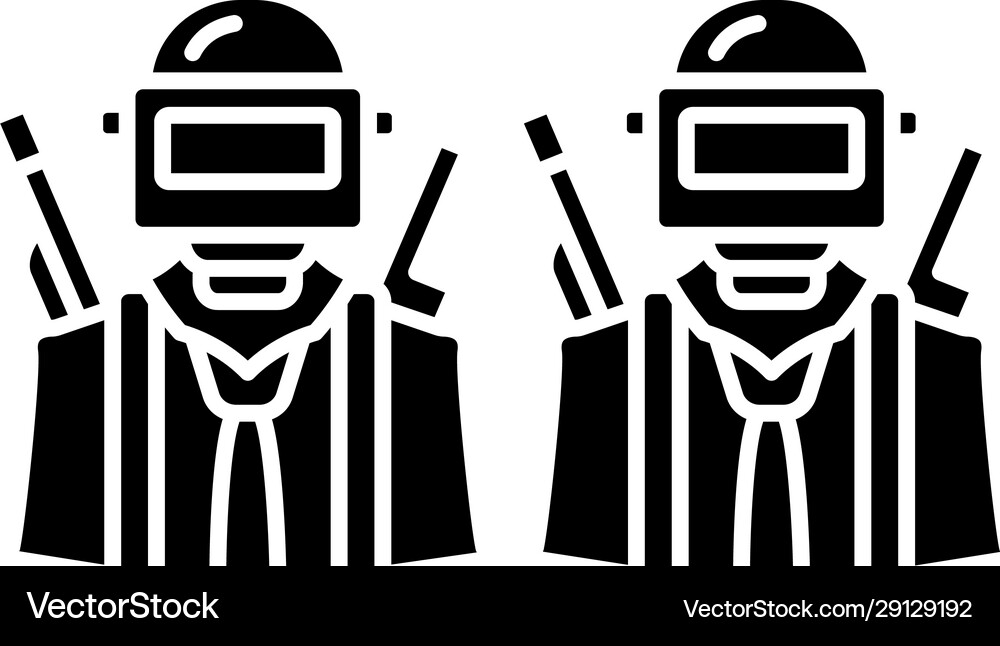 Game soldiers glyph icon virtual video game Vector Image