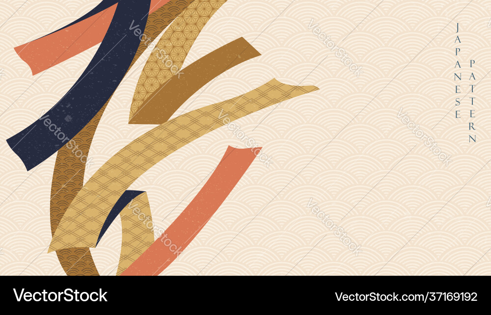 Japanese background with geometric pattern Vector Image