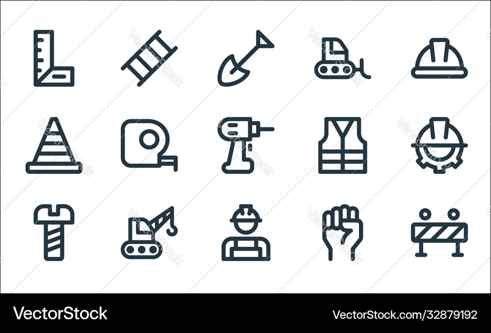 Labour day line icons linear set quality line set Vector Image