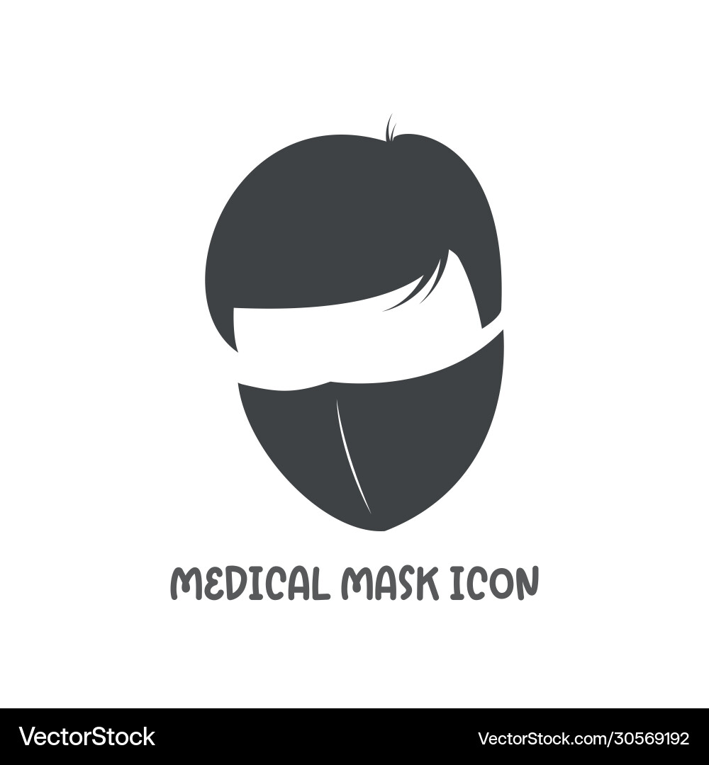 Medical mask icon simple flat style Royalty Free Vector