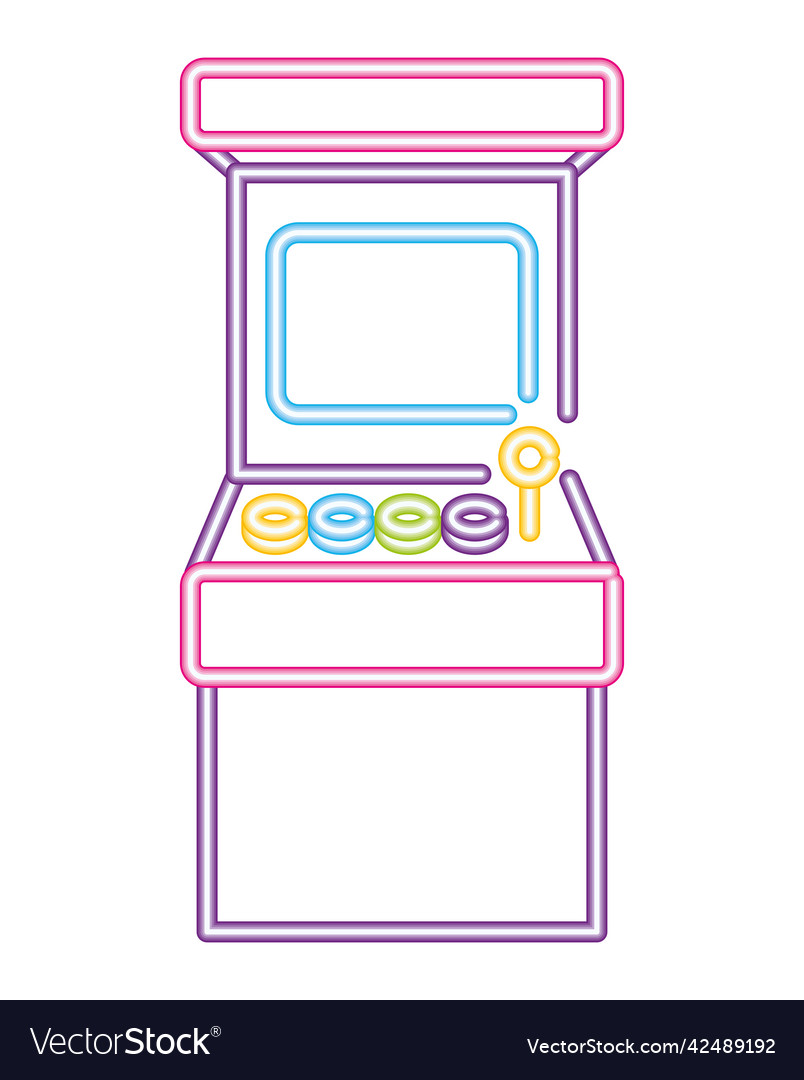 Neon arcade console Royalty Free Vector Image - VectorStock