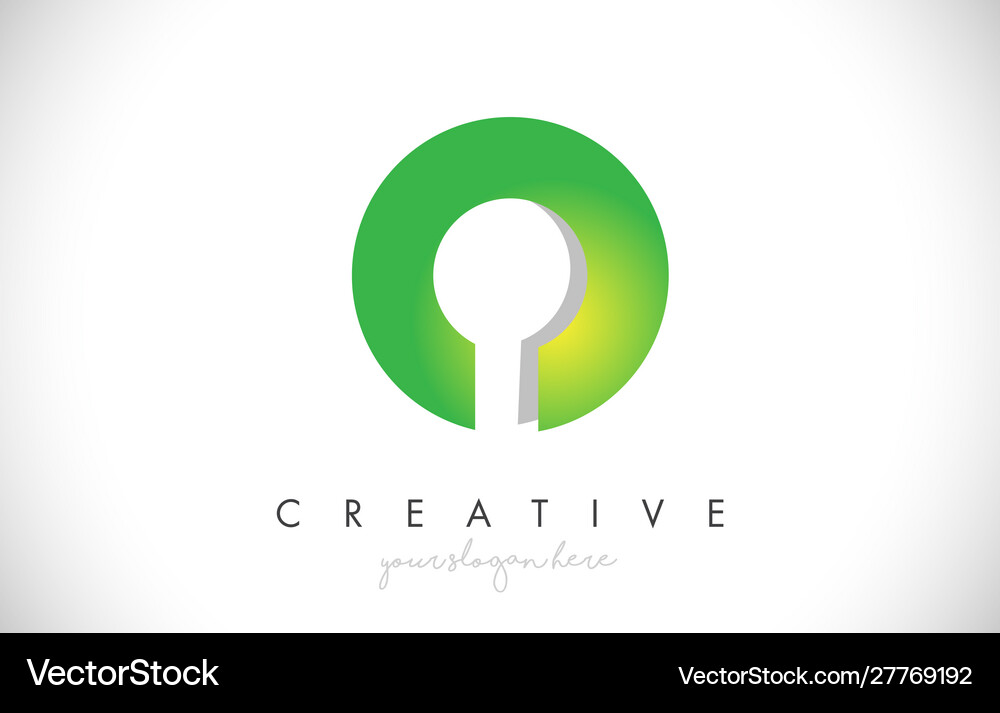 O letter design icon with paper cut logo Vector Image
