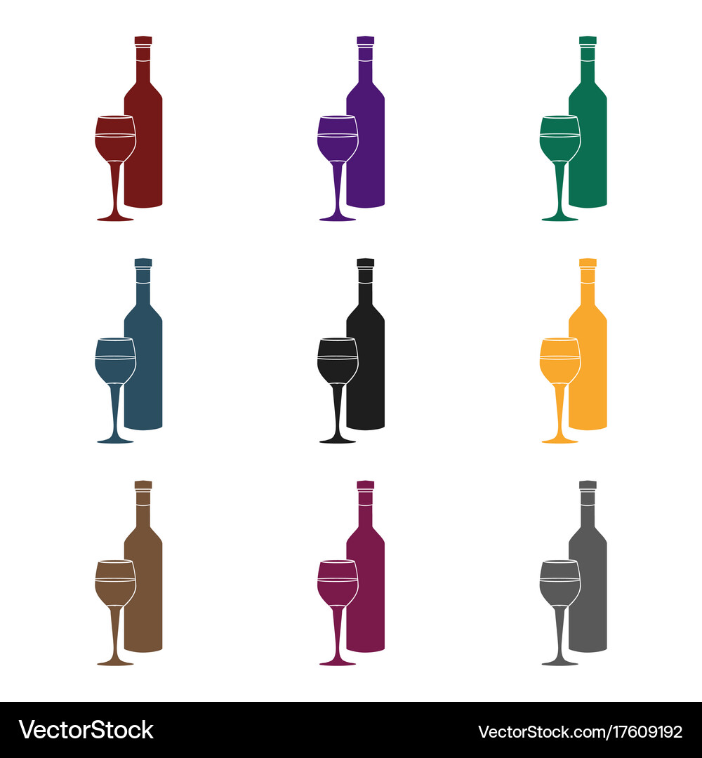 Red wine icon in black style isolated on white Vector Image