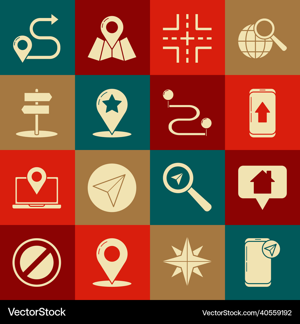 Set infographic of city map navigation map Vector Image