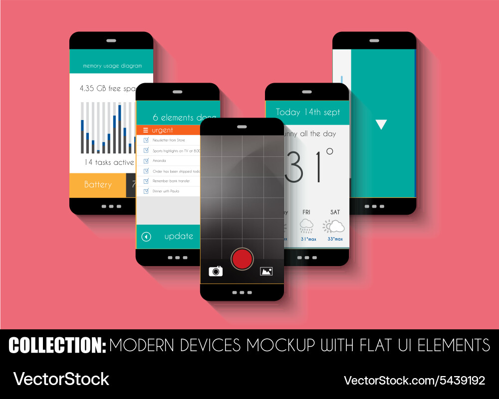Set of touch screens mockup Royalty Free Vector Image