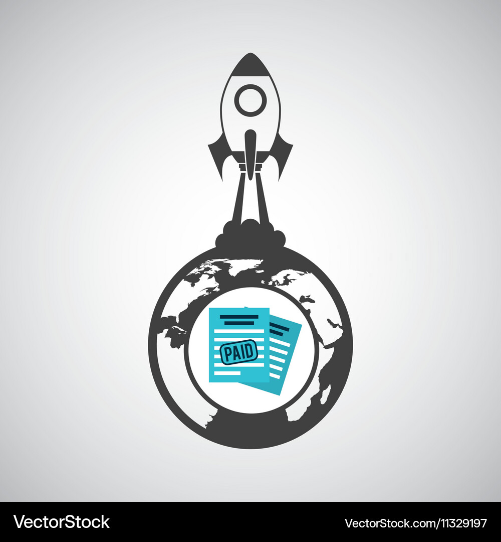 Business global start up payment icon Royalty Free Vector