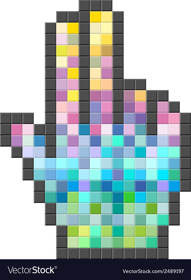 Colorful pixelated computer cursor Royalty Free Vector Image