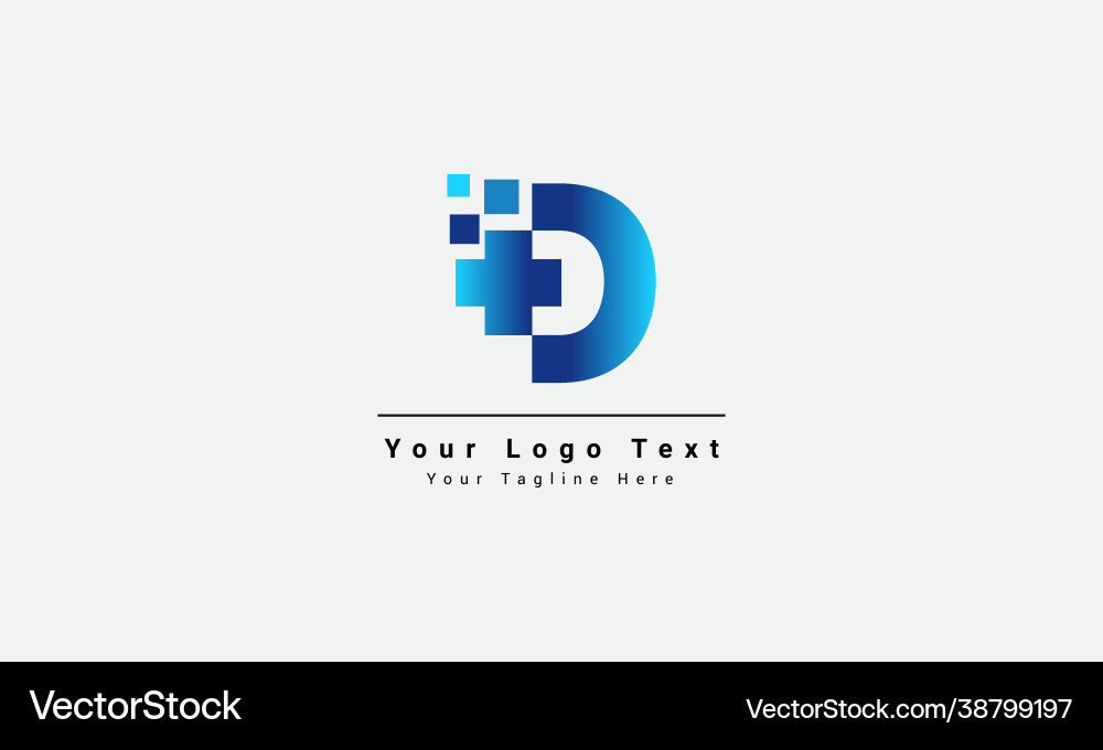 D letter medical logo Royalty Free Vector Image