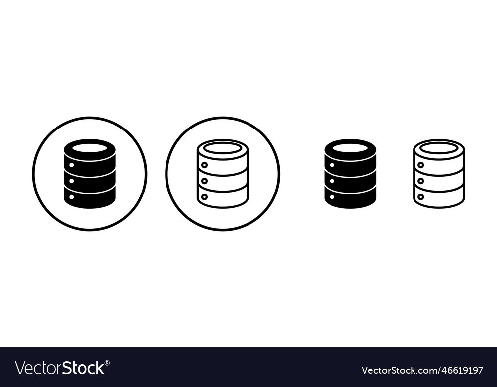 Database icon server icon storage Royalty Free Vector Image