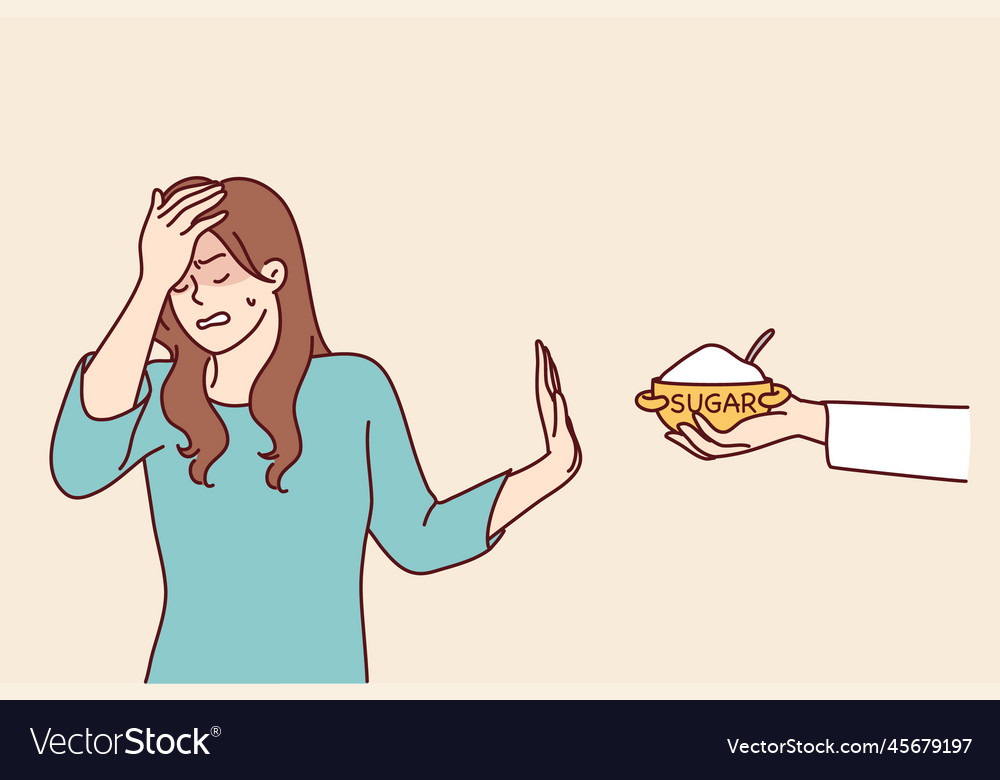 Embarrassed woman makes stop gesture rejecting Vector Image Embarrassed woman makes stop gesture rejecting Vector Image
