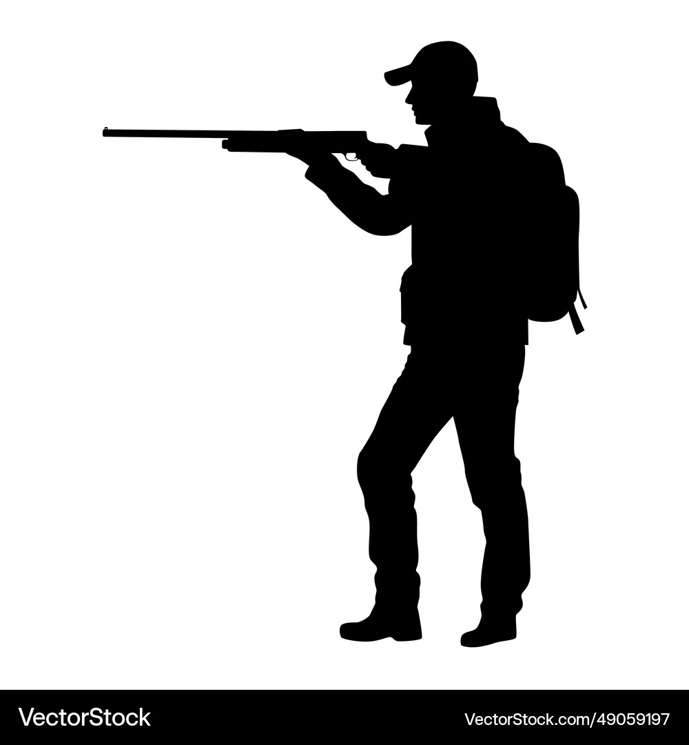 Hunter silhouettes man hunter with gun silhouette Vector Image