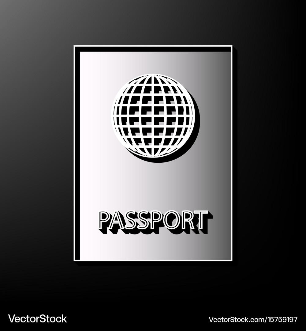 Passport sign gray 3d Royalty Free Vector Image