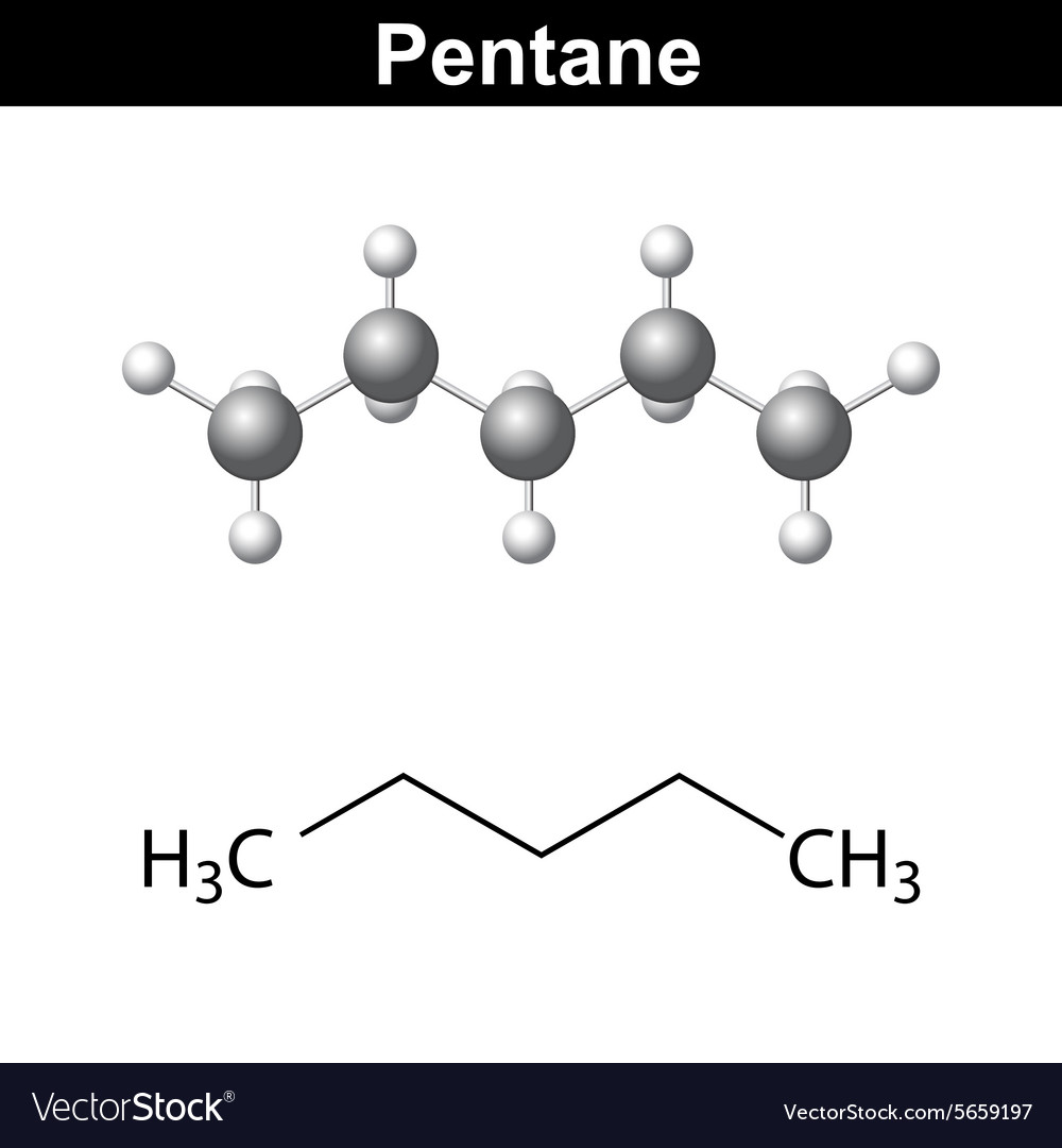 Pentane Molecular Structure Royalty Free Vector Image
