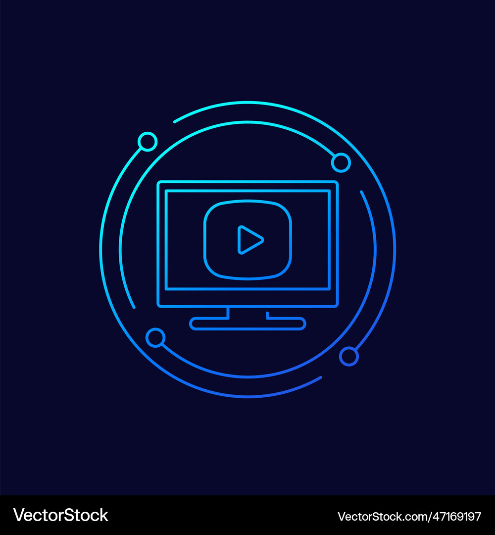 Video content icon with a tv linear design Vector Image