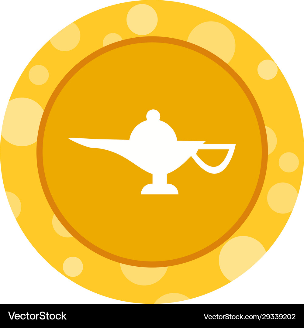 Beautiful magical lamp glyph icon Royalty Free Vector Image