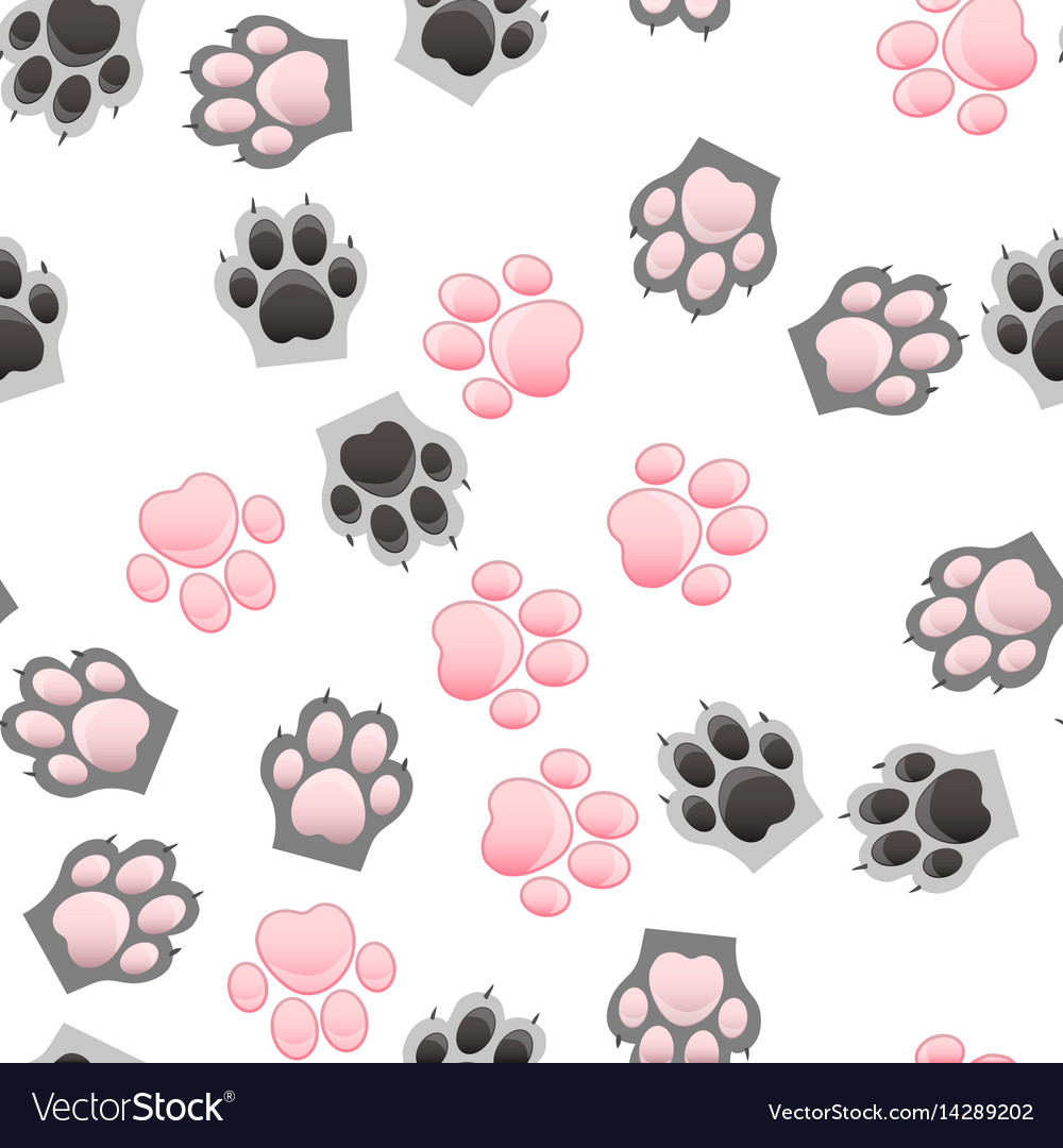 Cat and dog paw print with claws Royalty Free Vector Image