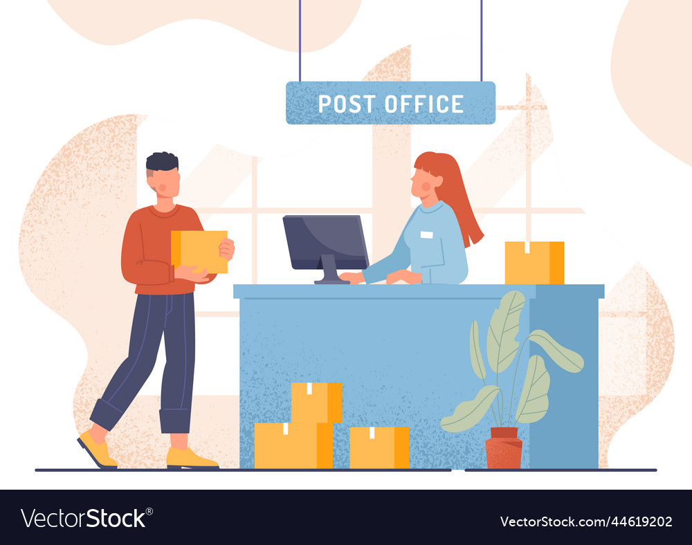 Customer receiving parcel Royalty Free Vector Image
