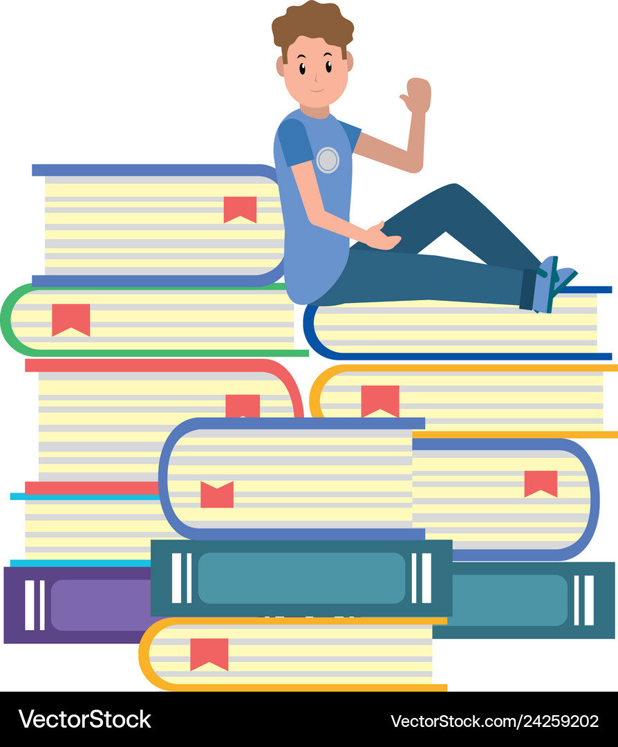 Education man cartoon Royalty Free Vector Image