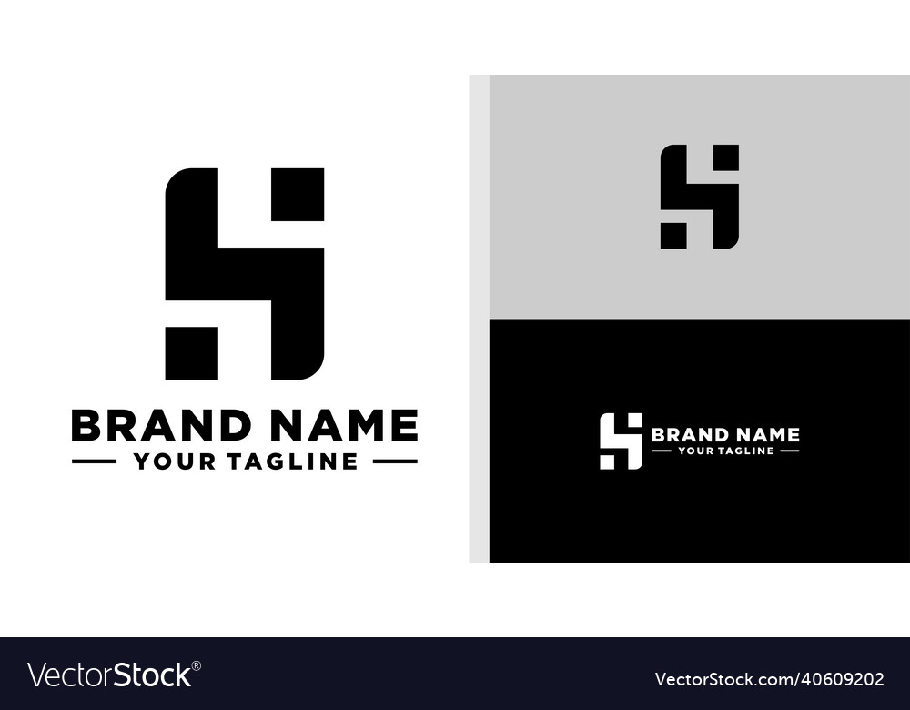Hs logo monogram simple editable Royalty Free Vector Image