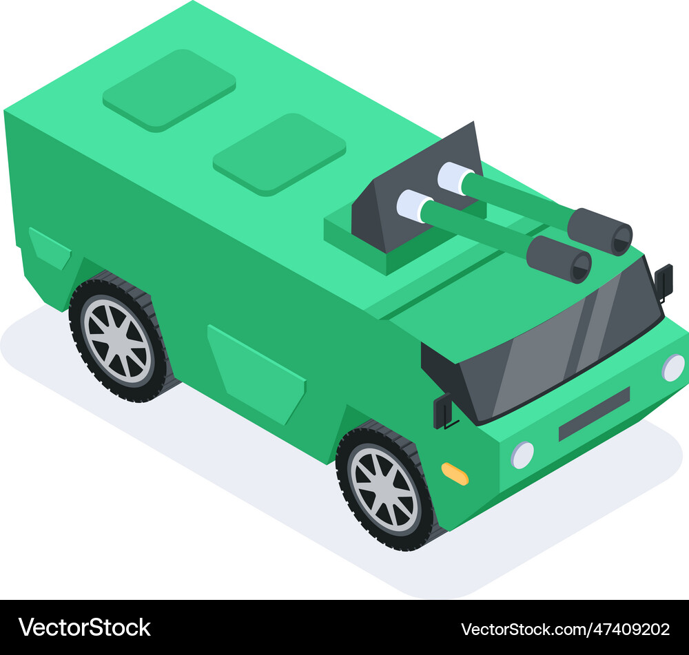 Isometric icon of armoured troop Royalty Free Vector Image