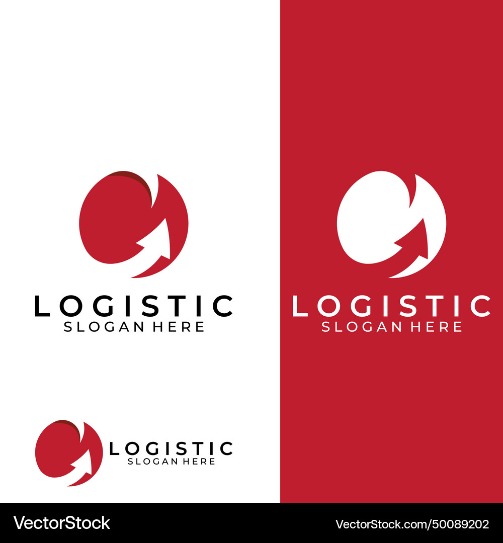 Logistics company logo arrow icon fast Royalty Free Vector