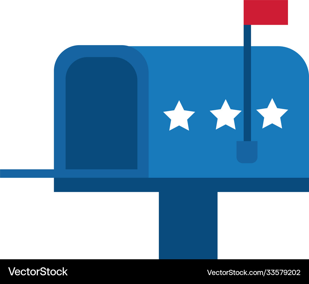 Mail box with stars usa election flat style icon Vector Image