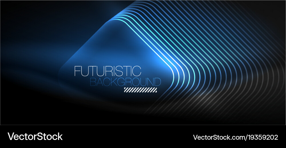 Neon glowing techno lines Royalty Free Vector Image