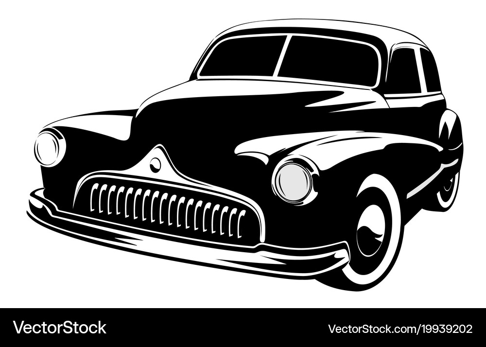 Old vintage car isolated on white background Vector Image