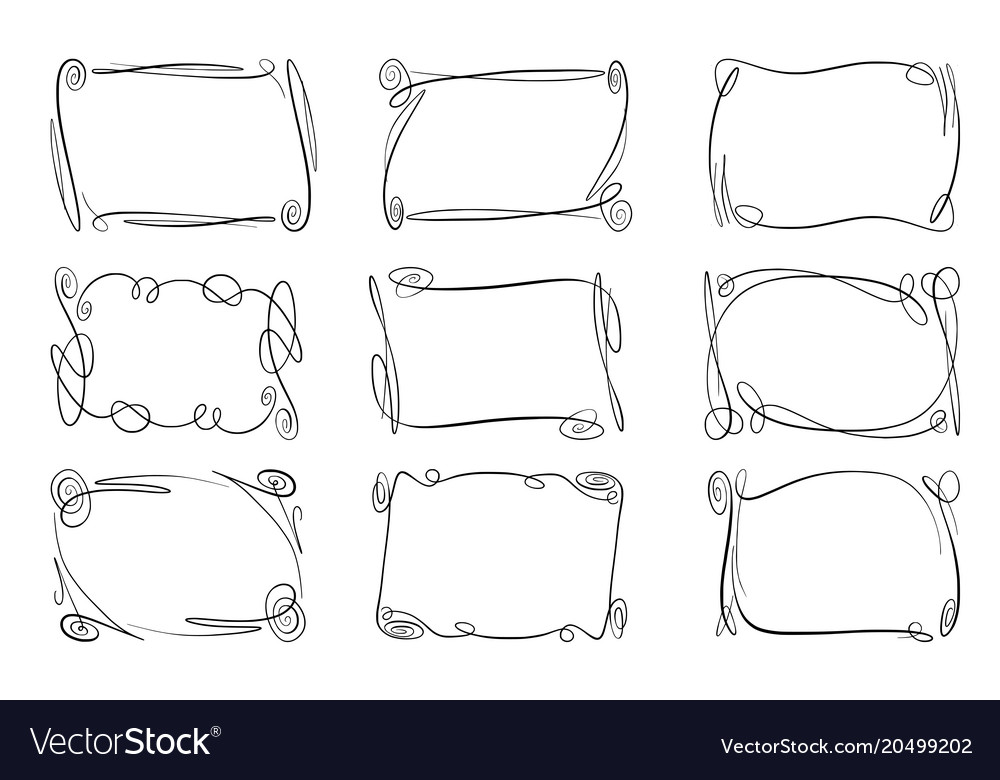 Set of flourish frames collection Royalty Free Vector Image
