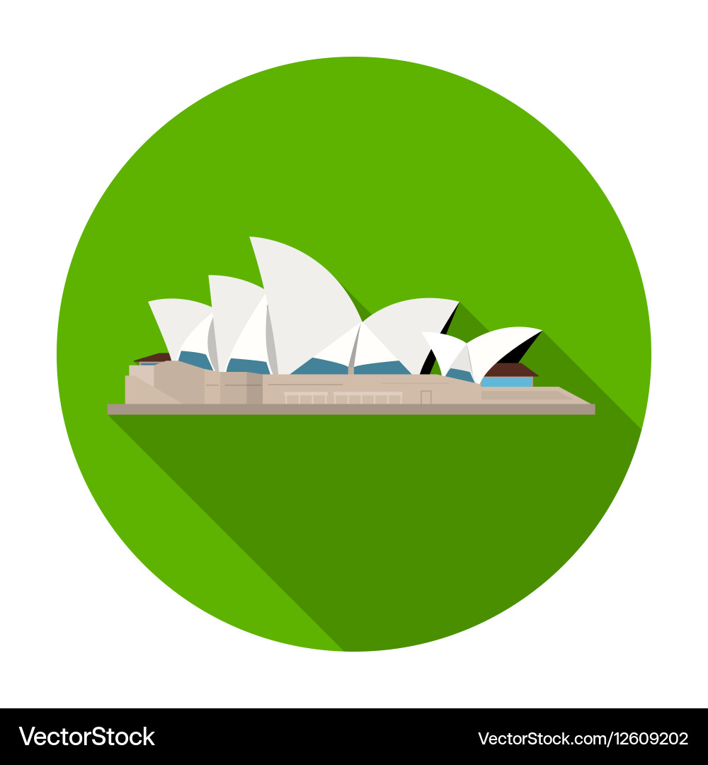 Sydney Opera House icon in flat style isolated on Vector Image