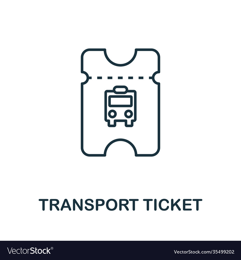 Transport ticket outline icon thin style design Vector Image Transport ticket outline icon thin style design Vector Image